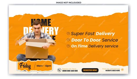 Premium Vector Delivery Service Promotion Web Banner Template Design
