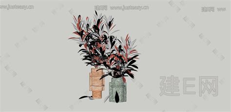 现代花瓶 绿植盆栽 盆景 植物 花盆 盆栽组合 室内盆栽 室内绿植 绿植模型su模型下载 Id101143764 建e室内设计网