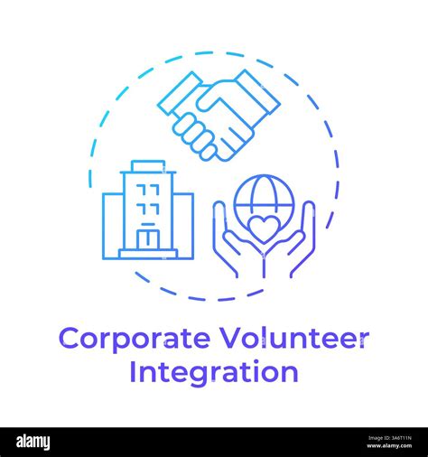 Corporate Volunteer Integration Blue Gradient Concept Icon Stock Vector Image And Art Alamy