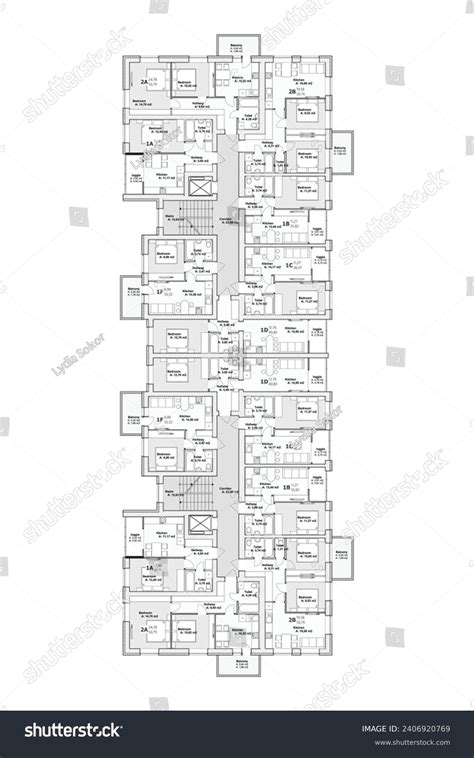 Vector Architectural Project Multistory Building Floor Stock Vector