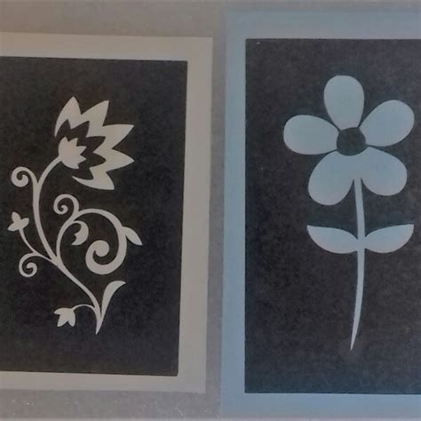 Glass Etching Flower Stencil Etsy