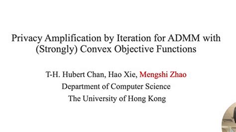 Underline Privacy Amplification By Iteration For Admm With Strongly