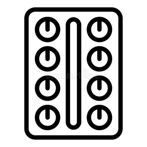 Pill Blister Icon Outline Vector Mental Stress Stock Vector