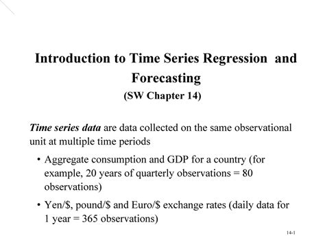 Econometrics Presentation Introduction To Time Series Regression And Forecasting Sw Chapter