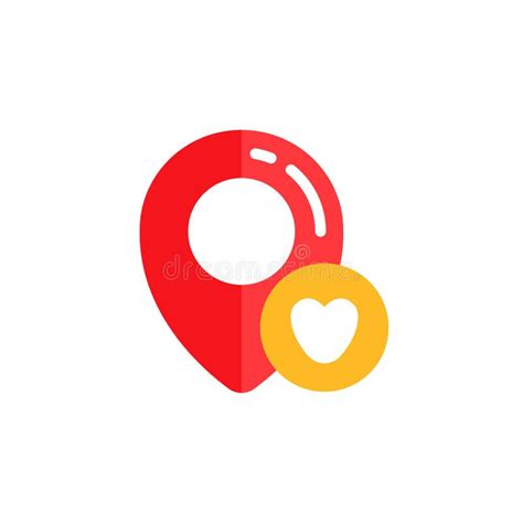 Pin Lof Favorite Ocation Icon Vector Design Pin Map With Love Shape