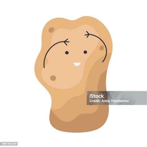 귀여운 만화 재미 있는 감자와 어린이 건강 영양 개념의 벡터 그림입니다 아기 야채 캐릭터 또는 마스코트 0명에 대한 스톡 벡터