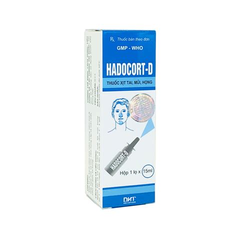 Thuốc xịt tai, mũi, họng Hadocort-D hộp 1 lọ 15ml | Medigo