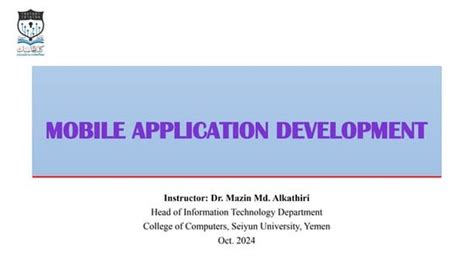 Mobile Application Development Class 007 Ppt