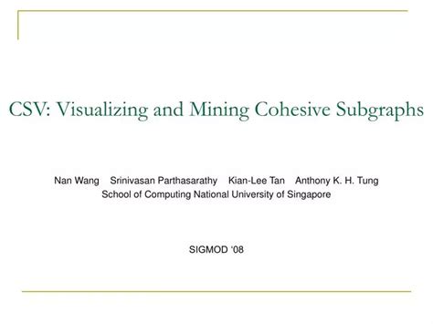 PPT CSV Visualizing And Mining Cohesive Subgraphs PowerPoint