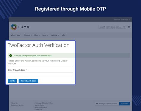 Magento 2 Two Factor Authentication Customer Otp Validation Extension