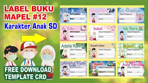 Desain Stiker Label Buku Mata Pelajaran Dengan Coreld