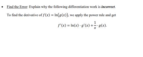 Solved Find The Error Explain Why The Following Chegg