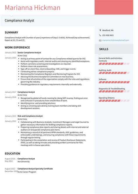 3 Compliance Analyst Resume Examples And Templates