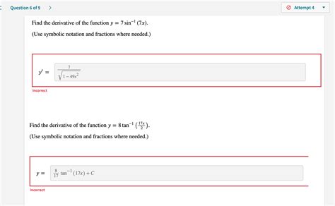 Solved Find The Derivative Of The Function Y 7sin1 7x Chegg Com
