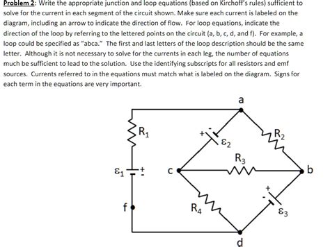 problem 2 write the appropriate junction and loop equations based on