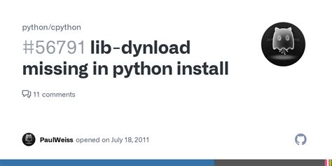 Lib Dynload Missing In Python Install · Issue 56791 · Pythoncpython · Github