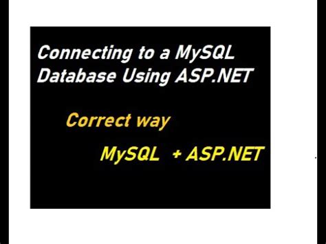 How To Connect MySQL With ASP NET YouTube