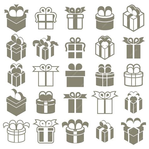 Icônes De Coffrets Cadeaux Isolées Sur Un Ensemble De Vecteurs De Fond