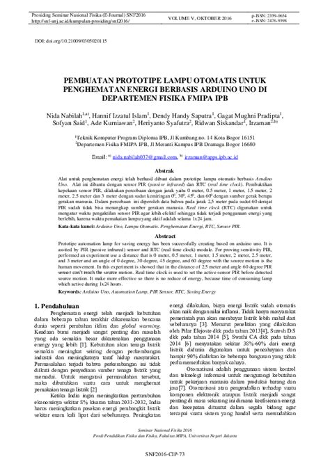 Pdf Pembuatan Prototipe Lampu Otomatis Untuk Penghematan Energi Berbasis Arduino Uno Di