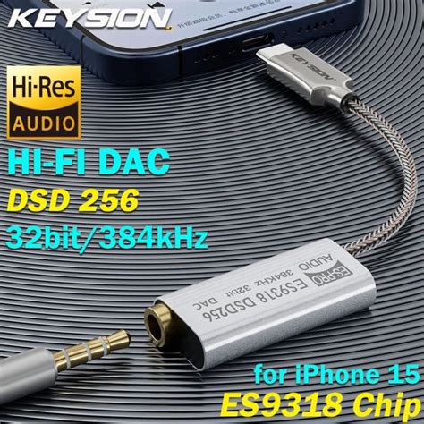 KEYSION ES9318 DSD256 HIFI DAC Headphone Amplifier USB Type C to 3.5mm ...