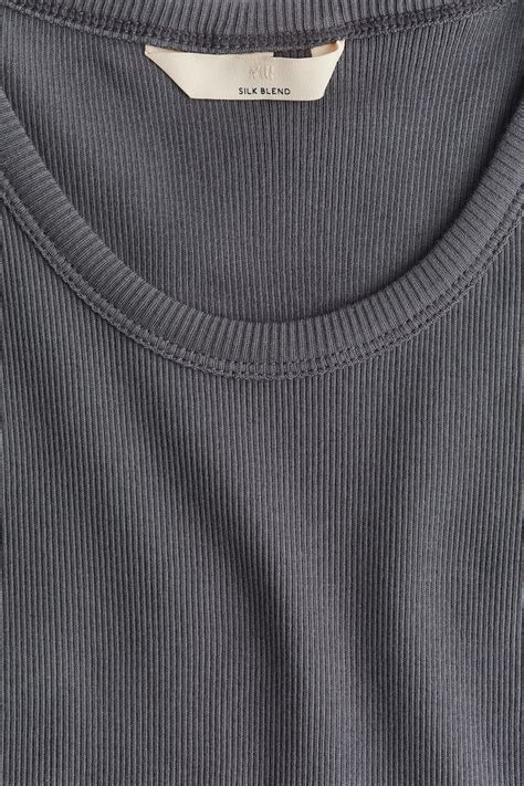 Silk Blend Tank Top Dark Gray Ladies Handm Us