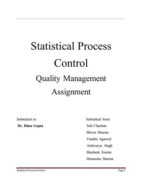 Statistical Process Control Spc Pptx