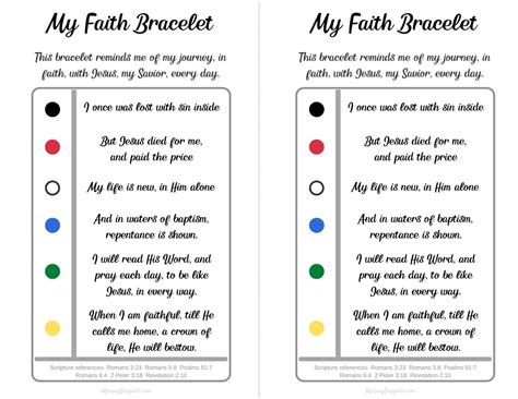 Printable Salvation Bracelet Colors Printable Calendars At A Glance