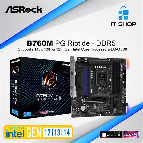Jual Motherboard Asrock B760m Pg Riptide Ddr5 Lga 1700 Intel Gen 12 Intel Gen 13 Dan Intel