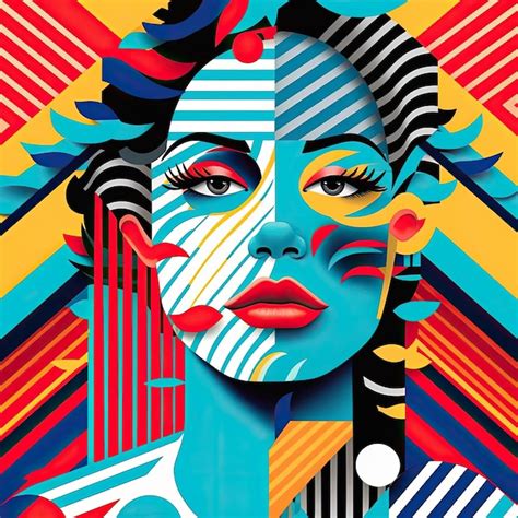 Premium Ai Image A Captivating Portrait Where Intricate Geometric