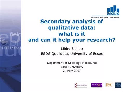 Ppt Secondary Analysis Of Qualitative Data What Is It And Can It