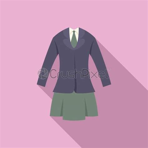 Chica Uniforme Icono Plano Vector De Traje De Moda Vector De Stock Crushpixel