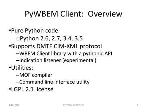 pywbem python wbem client overview 2 ppt download