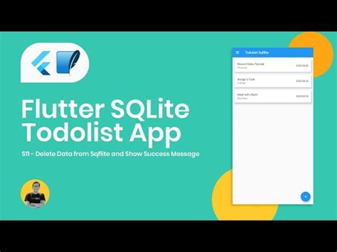 11 Delete Data From Sqflite And Show Success Message Flutter Sqflite