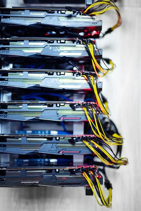 Bitcoin And Cryptocurrency Miner Mining Computer Stock Image Image