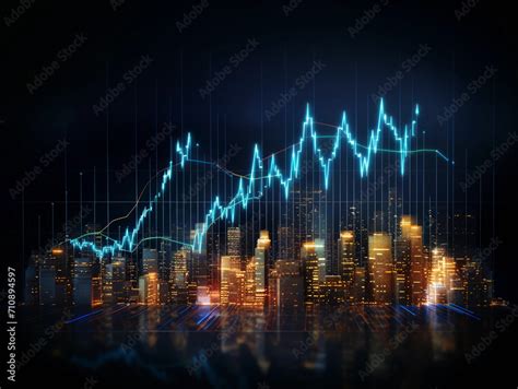 Growth Strategy Business Graph Analysis Concept On Finance Chart Data Diagram D Background Of