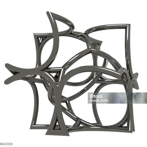 Modern Abstract Sculpture Abstract Composition Of Bent Metal Tubes