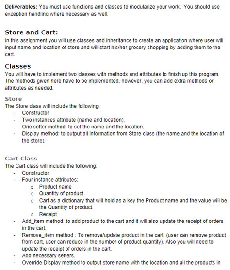 Solved Deliverables You Must Use Functions And Classes To