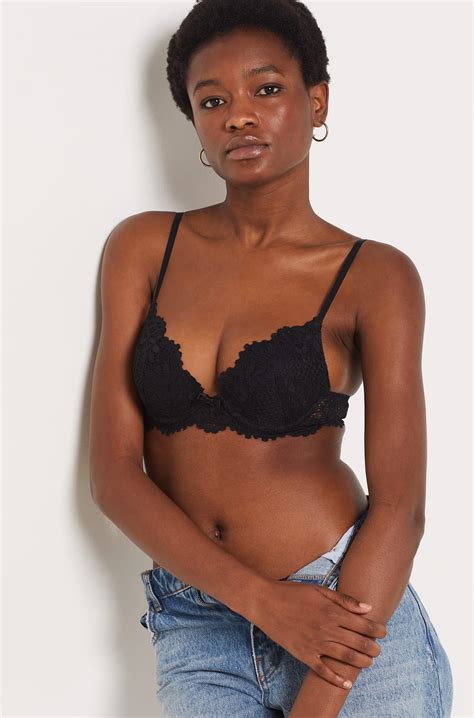 Bra No 2 Plunge Push Up Bra Success Noir Etam