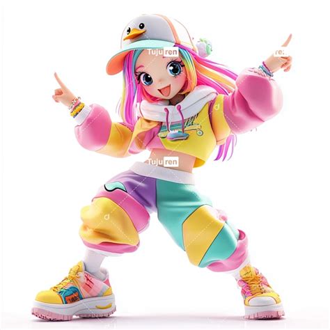 舞蹈动感卡通风格女孩海报 花瓣网