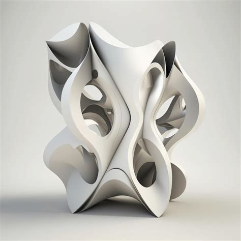 Premium Photo Abstract Shape D Render White Background Ai Generative