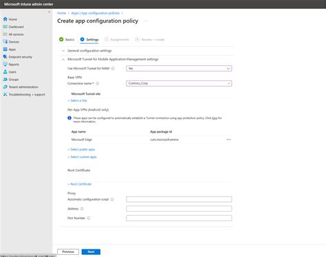 使用 Microsoft Tunnel Vpn 搭配未向 Microsoft Intune 註冊的 Android 裝置