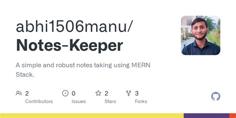GitHub Abhi1506manu Notes Keeper A Simple And Robust Notes Taking