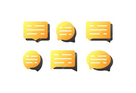 Premium Vector Message Bubbles Icons Flat Yellow Notification Bubbles Design Speech Bubbles