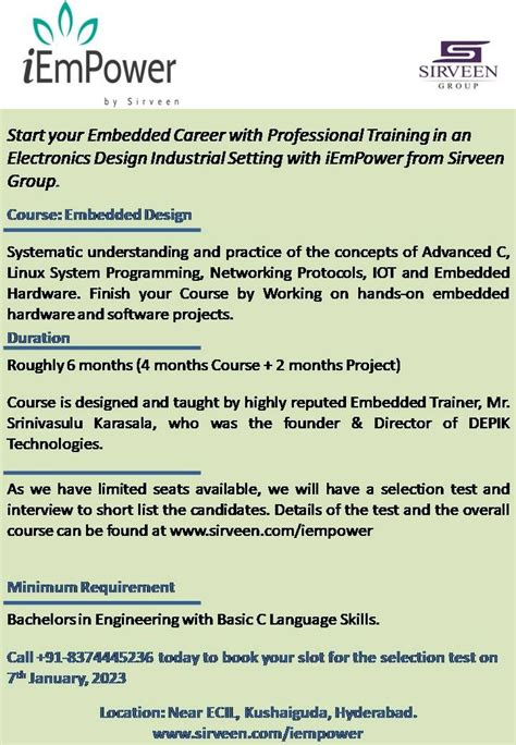 iempower by sirveen on linkedin embeddedsystems embeddedtraining embeddedcourse