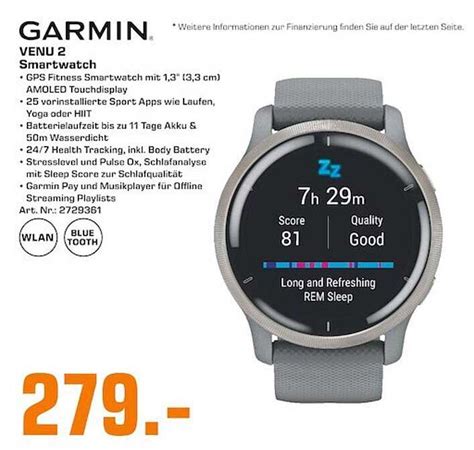 Garmin Venu 2 Smartwatch Angebot bei Saturn - 1Prospekte.de
