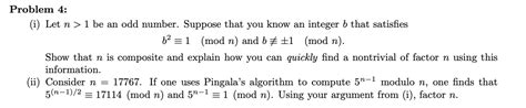 Solved Problem 4 I Let N 1 Be An Odd Number Suppose