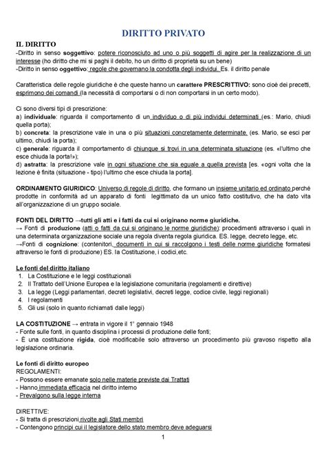 Diritto Privato Economia Unipd Profmazzariol Appunti Di Istituzioni