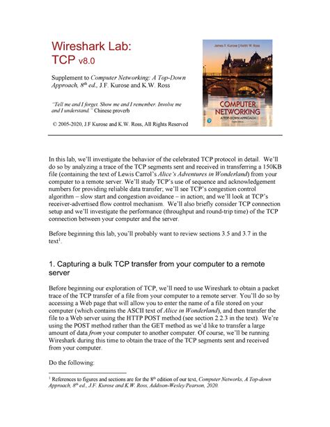 Week Lab Wireshark Tcp V Wireshark Lab Tcp V Supplement To