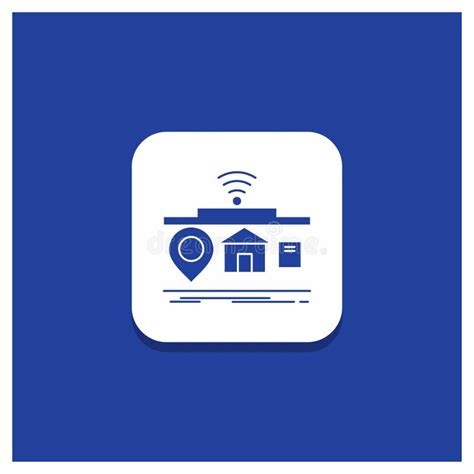 Blue Round Button For Iot Gadgets Internet Of Things Glyph Icon