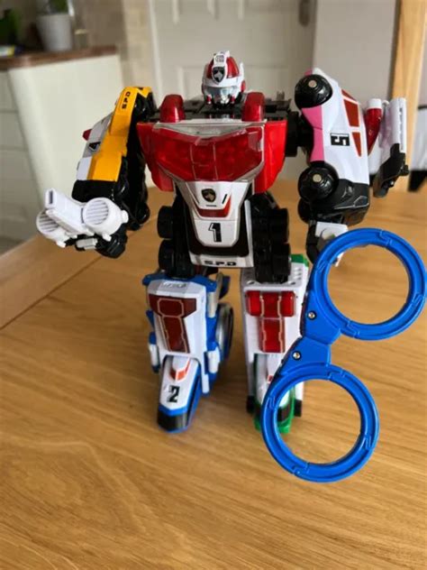 Power Rangers Spd Megazord 5 Vehicles To One Robot Working Leds